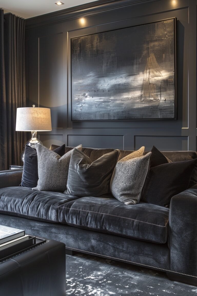 29 Dark Grey Couch Living Room Ideas For A Timeless Aesthetic - Learn ...