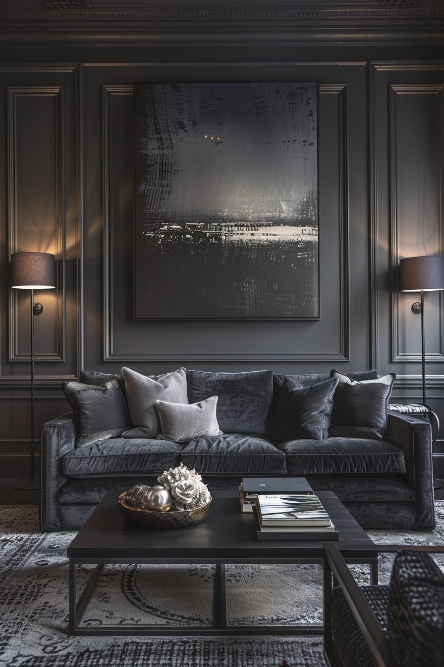 29 Dark Grey Couch Living Room Ideas For A Timeless Aesthetic - Learn ...