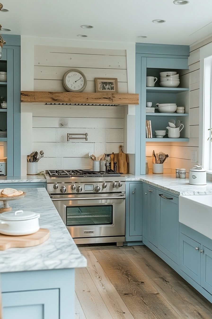29 Coastal Farmhouse Kitchen Ideas To Merge Seaside Charm With Country ...
