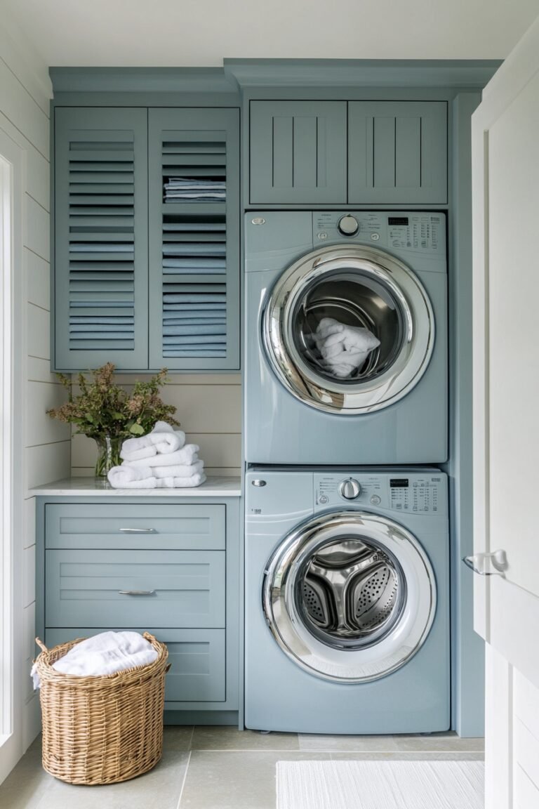 29 Stacked Laundry Room Ideas To Create A Compact And Efficient Space ...