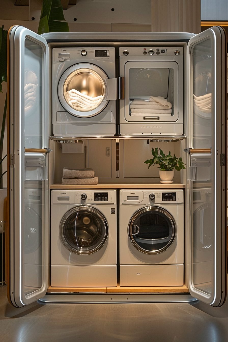 29 Stacked Laundry Room Ideas To Create A Compact And Efficient Space ...