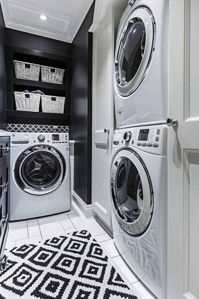 29 Stacked Laundry Room Ideas To Create A Compact And Efficient Space ...