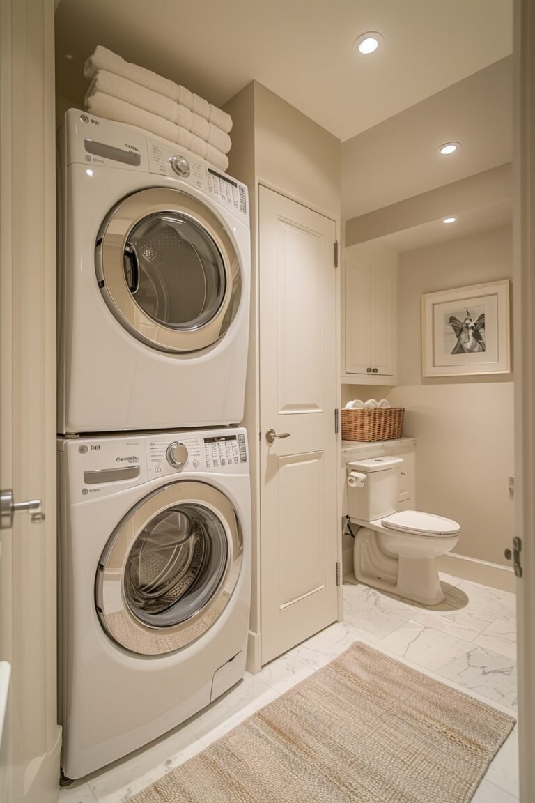 29 Stacked Laundry Room Ideas To Create A Compact And Efficient Space ...