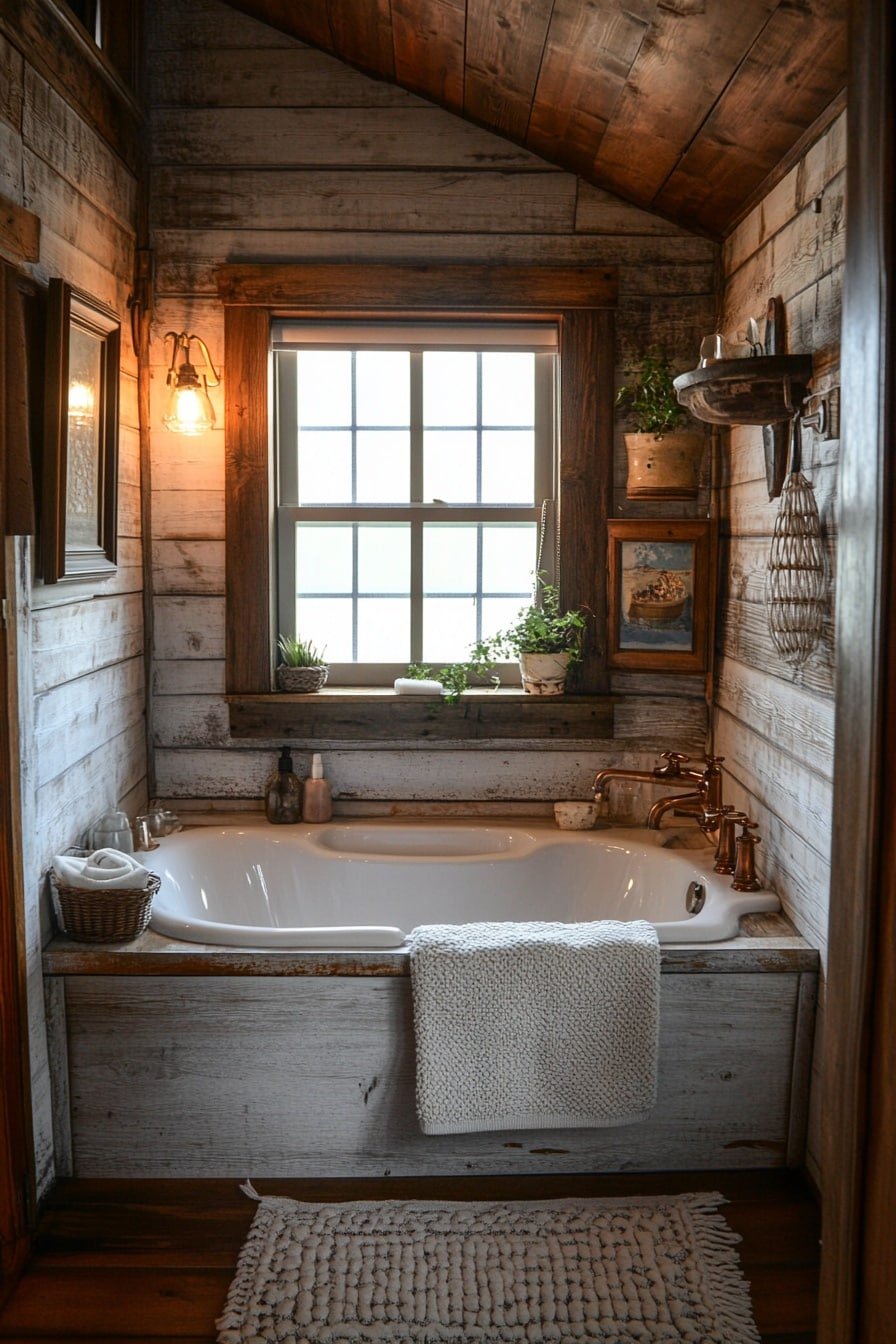 29 Small Log Cabin Interior Bathroom Ideas For A Relaxing And Efficient ...
