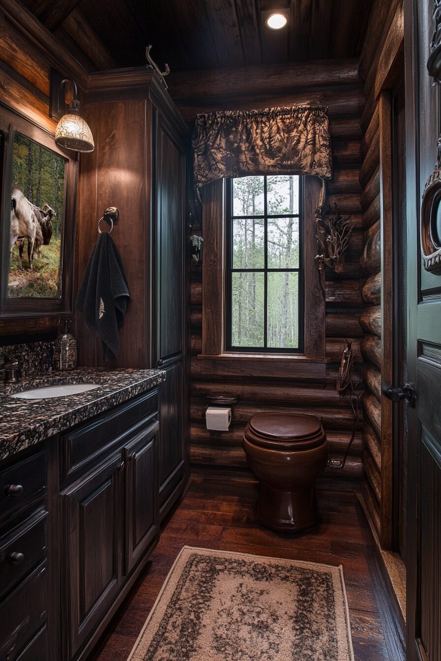 29 Small Log Cabin Interior Bathroom Ideas For A Relaxing And Efficient ...