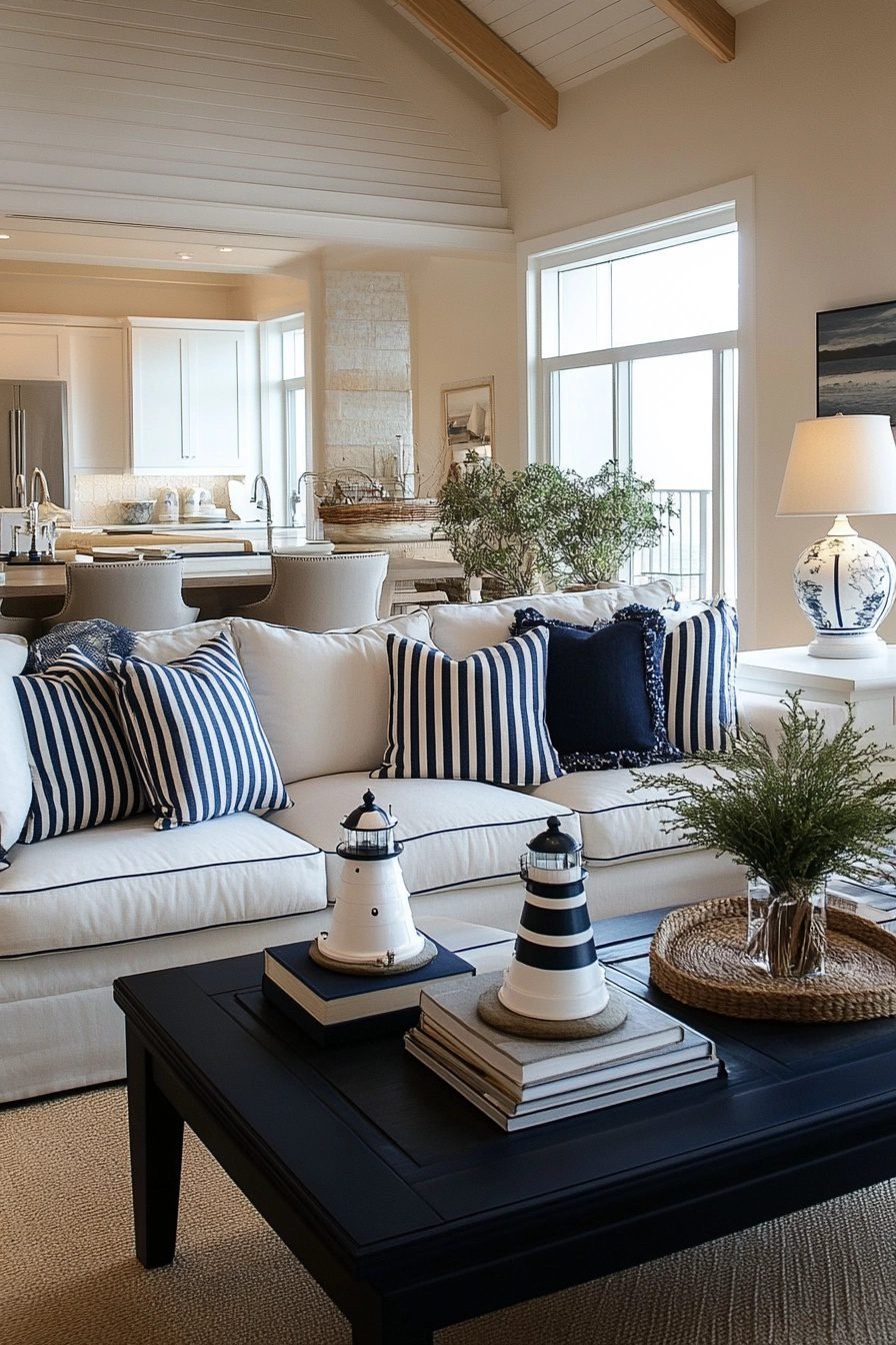 29 Coastal Preppy Living Room Decor Ideas To Infuse Your Space With ...