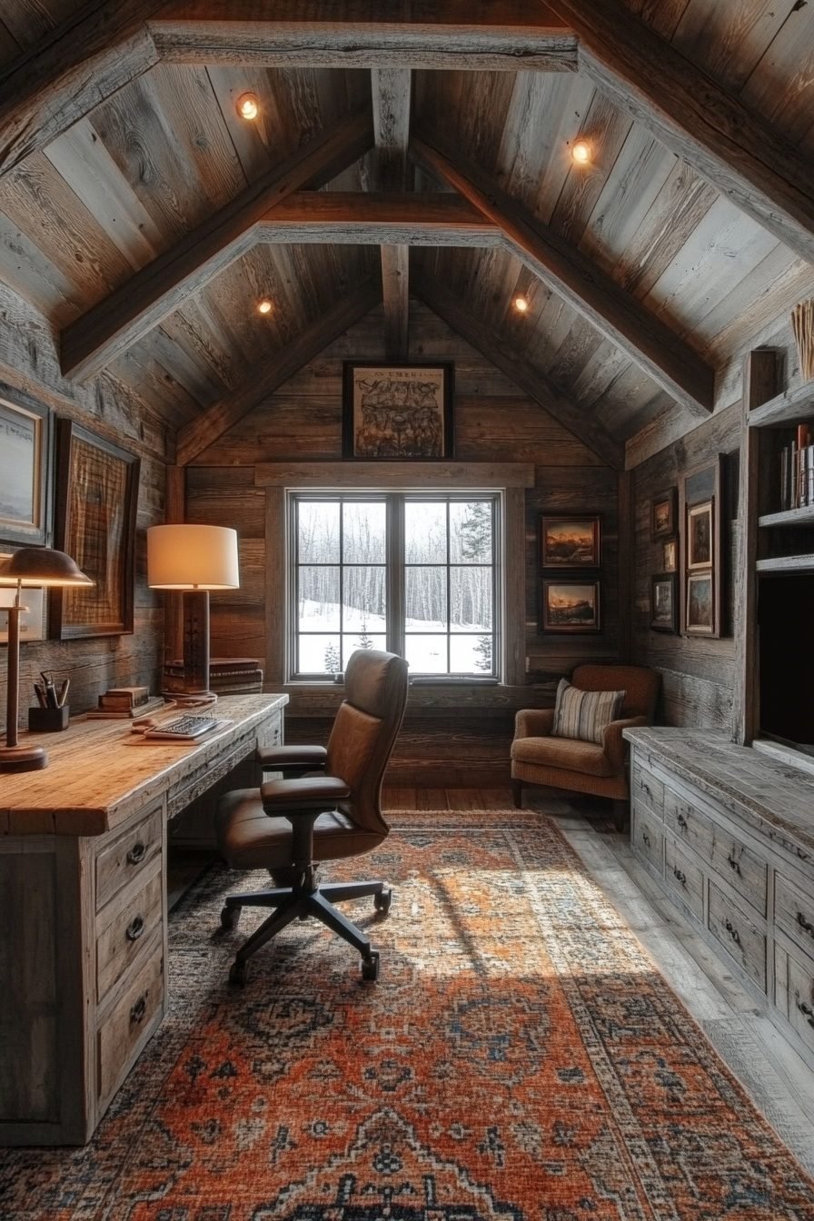29 Small Cabin Interior Office Ideas For A Stylish And Organized ...