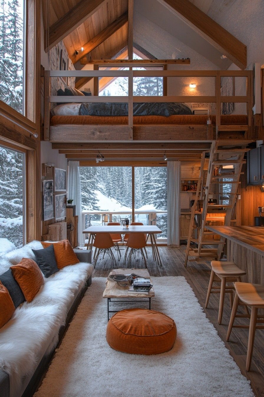 29 Small Cabin Interior With Loft Ideas For A Stylish And Efficient ...