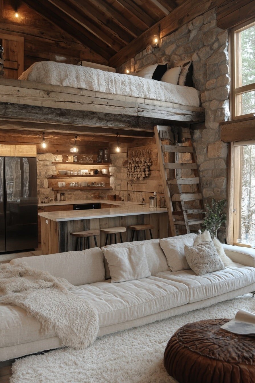 29 Small Cabin Interior With Loft Ideas For A Stylish And Efficient ...