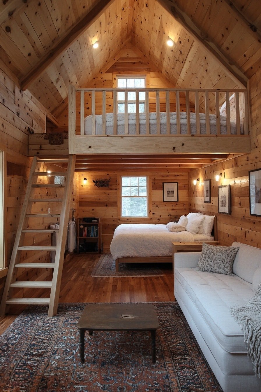 29 Small Cabin Interior With Loft Ideas For A Stylish And Efficient ...