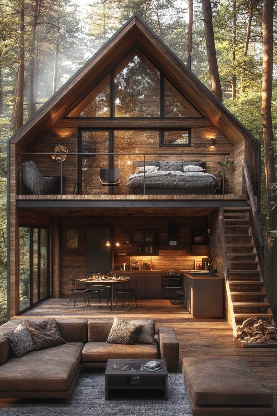 29 Small Cabin Interior With Loft Ideas For A Stylish And Efficient ...