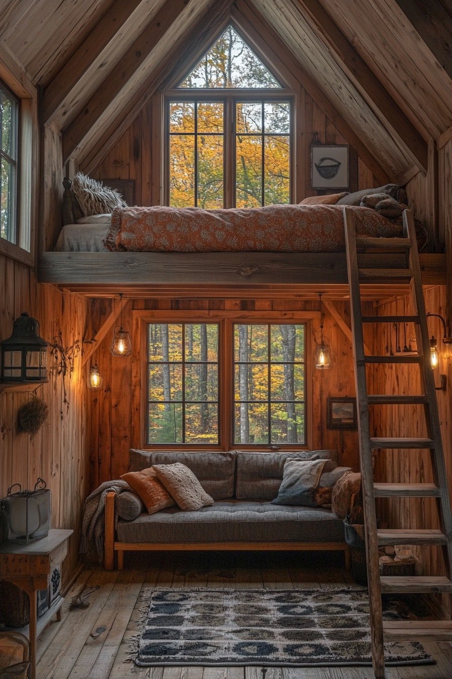29 Small Cabin Interior With Loft Ideas For A Stylish And Efficient ...