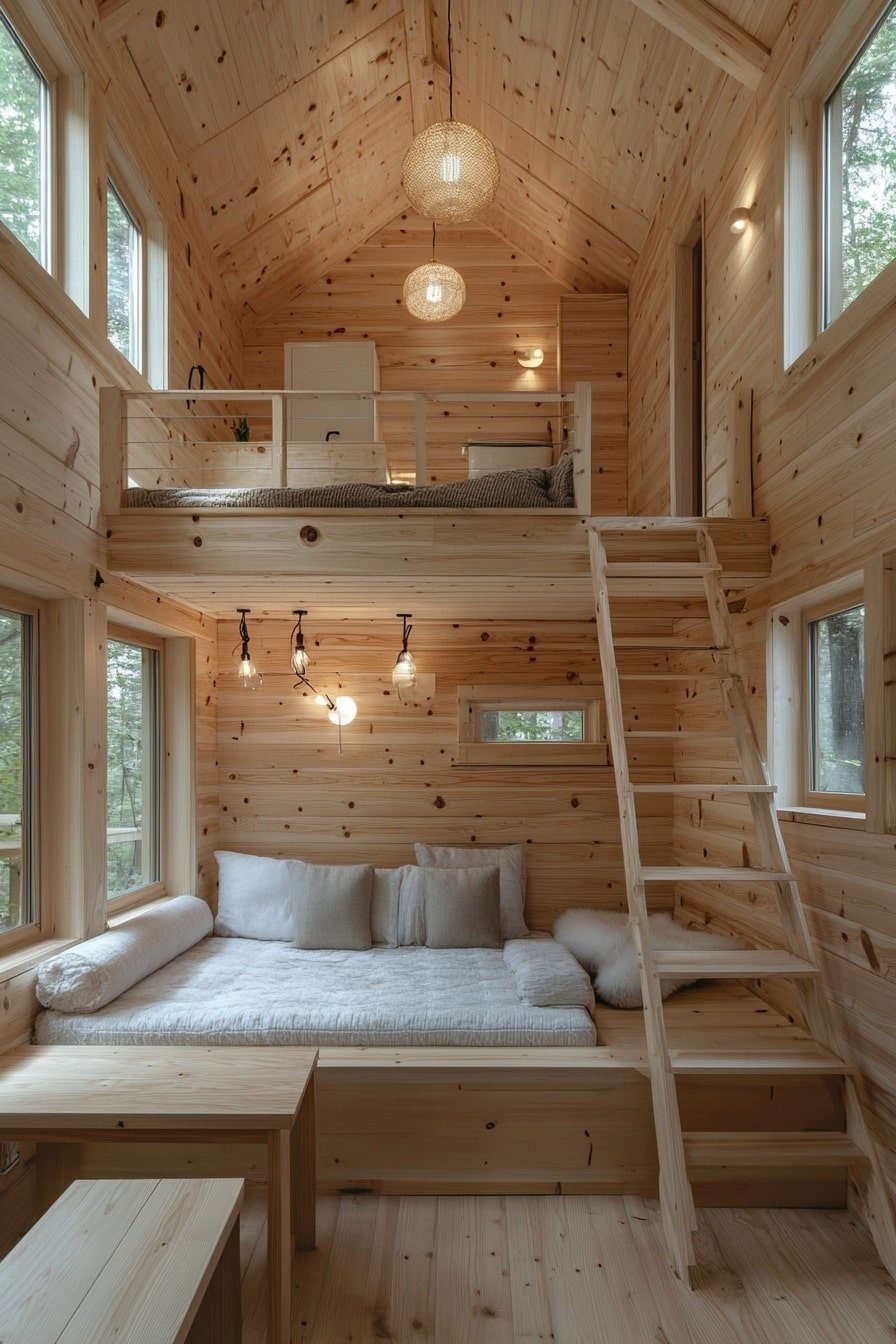 29 Small Cabin Interior With Loft Ideas For A Stylish And Efficient ...