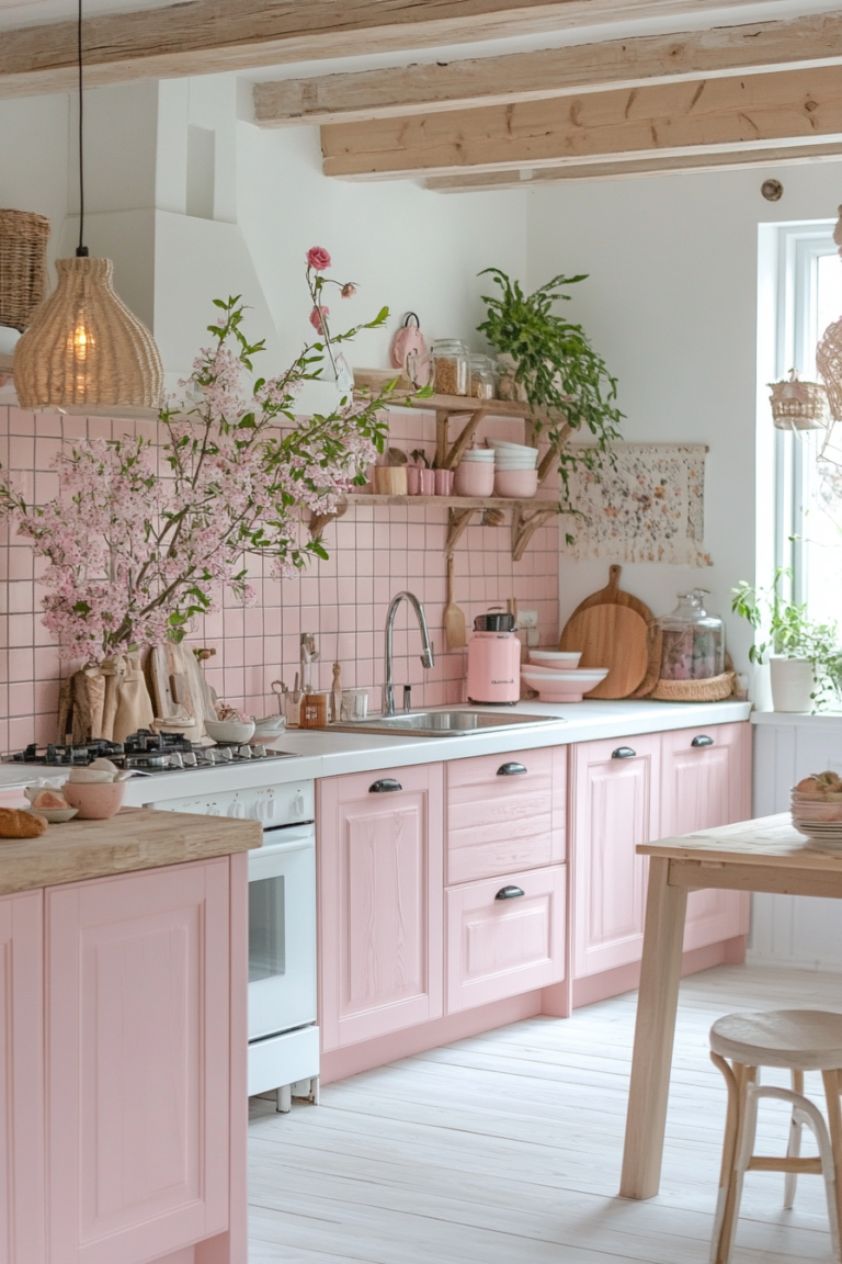 29 Pink Kitchen Ideas Decor To Bring A Smile To Your Everyday Routine ...