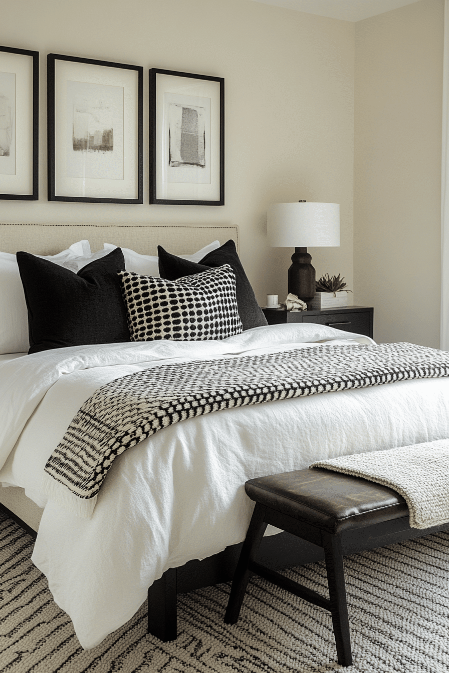 29 Neutral Bedroom With Black Accents For A Timeless Sleep Space ...