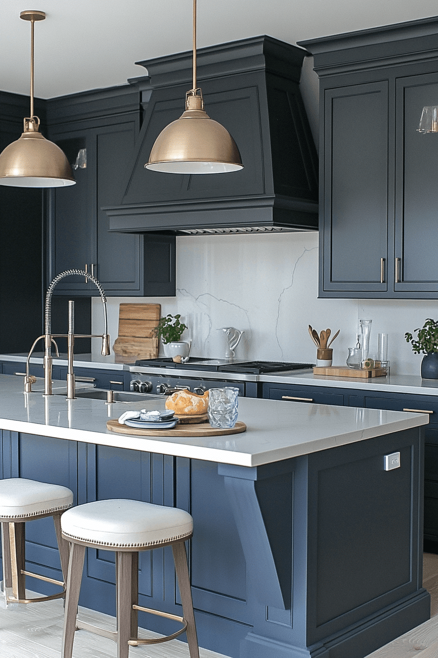 29 Dark Blue Kitchen Cabinets That Feel Modern And Sophisticated ...