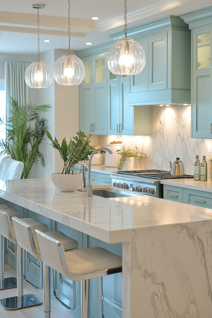 29 Turquoise Kitchen Cabinets That Add A Cheerful Pop Of Color - Learn ...
